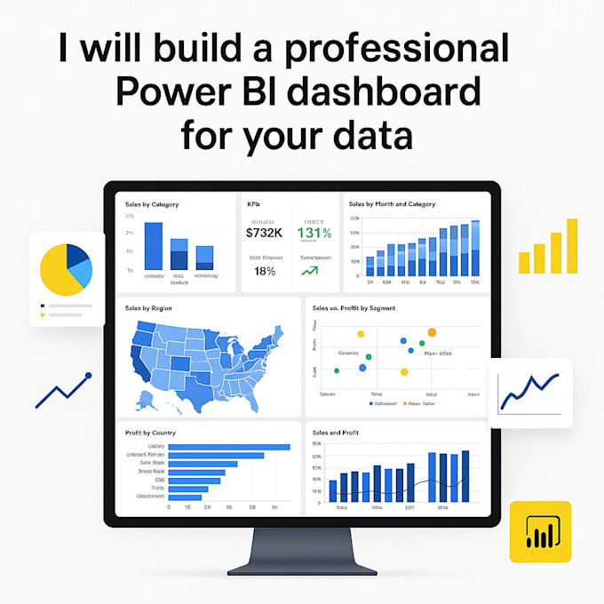 Build a power bi dashboard for your data by Milibeganovic | Fiverr