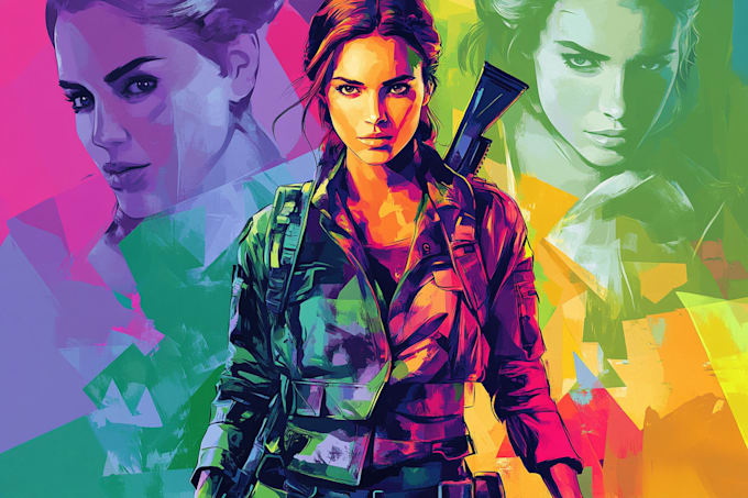 Draw your game character photos into wpap pop art style by Hanneluyn ...