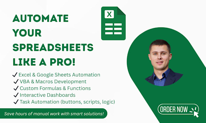 Automate excel and google sheets using vba, macros, and advanced formulas by Peter_andrean | Fiverr