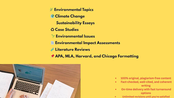 Research and write anything on environmental sciences, climate change ...