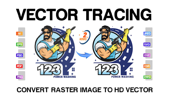 Redraw logo to vector, convert image to vector, vectorize image, vector tracing by Pixel_block ...