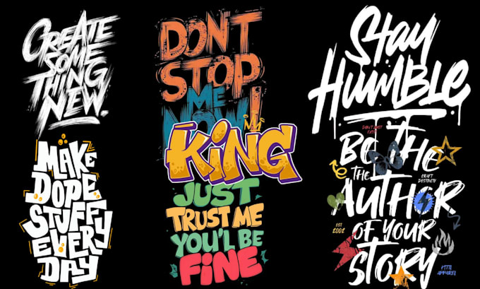 Create typography t shirt merch custom font and illustrator by ...