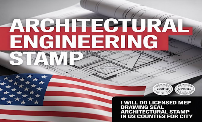 Do architectural drawing engineering plan stamp and seal for city ...