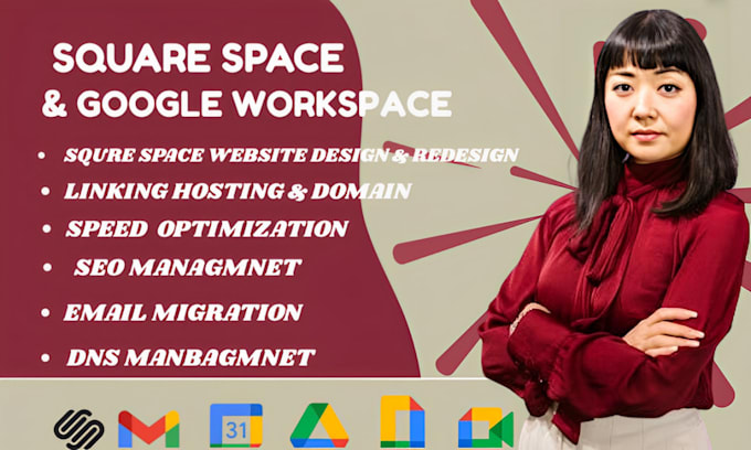 Squarespace website redesign and fix google workspace email migration, dns, spf by Melody_fp ...