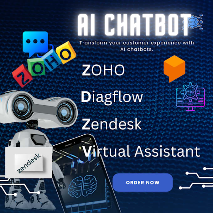 Setup freshdesk, zoho crm, diagflow ai chatbot virtual assistant for business by Alonso_xpert ...