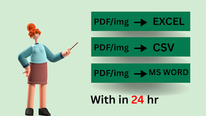 Convert pdf or image to excel csv or word file by Samiran_das_001 | Fiverr