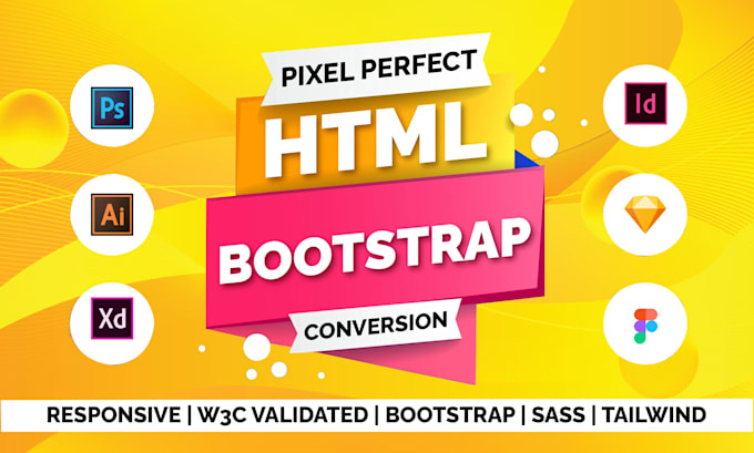 Convert figma to html landing page design with bootstrap 5 by Asifsharkers | Fiverr