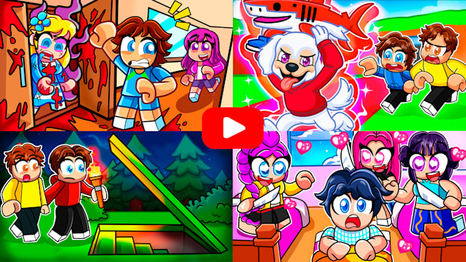 Draw cartoon roblox thumbnail for any style by Artwhisper_zz | Fiverr