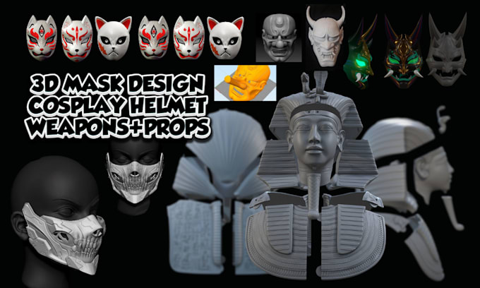 Custom 3d mask, 3d cosplay helmet, 3d face model, 3d weapons and props ...