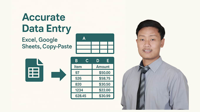 Do data entry, copy paste, excel, google sheet, word tasks with fast delivery by Nidham_haris ...