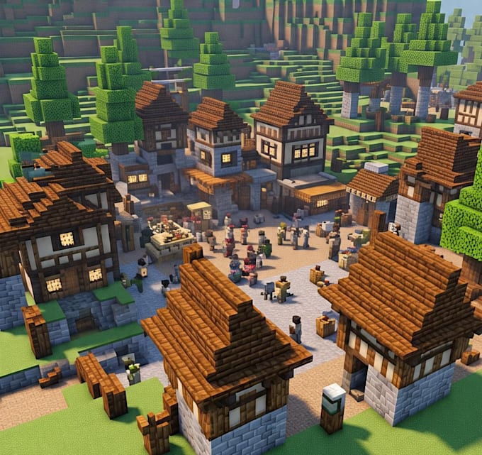 Build minecraft villages ,castles,spawns ,hubs ,farms by Zahidkhan097 ...