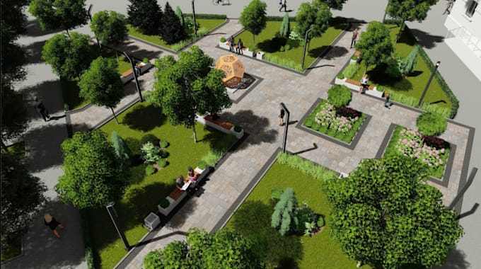 Craft 3d urban environment,tropical garden,real estate,render 3d ...