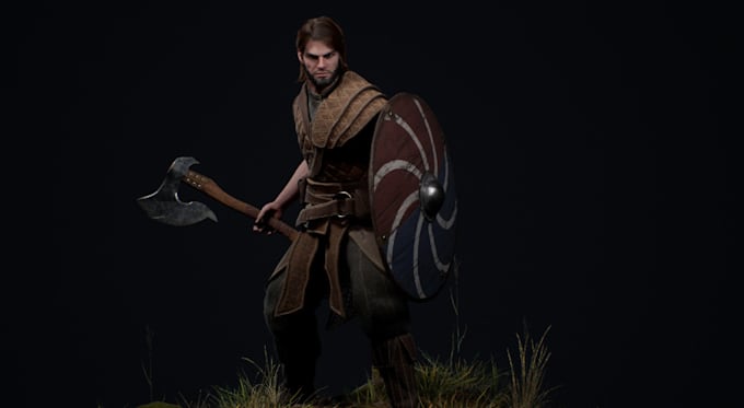 Warrior human 3d model,npc character,skyrim mod,rig 3d ue5,cc4,daz3d ...