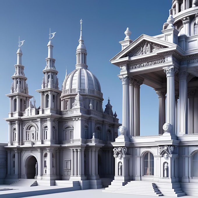 Model 3d buildings, monuments for printing in stl dwg using blender by ...