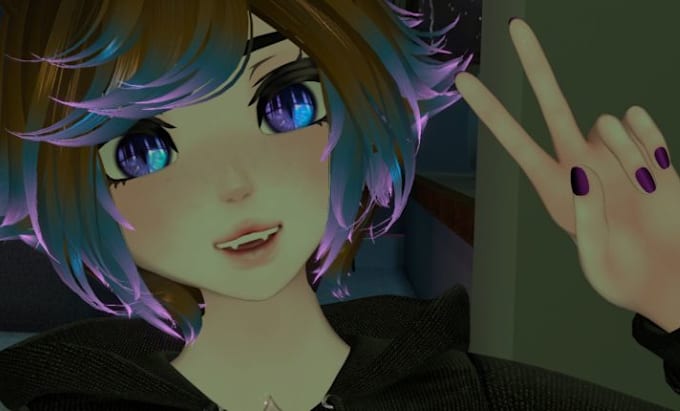 Do custom cute anime girl avatar for vrchat, vtuber, live2d for stream ...