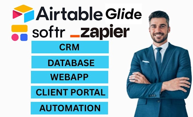 Design airtable database, softr webapp, glide mobile app, zapier automation by Adesokanmahmoud ...