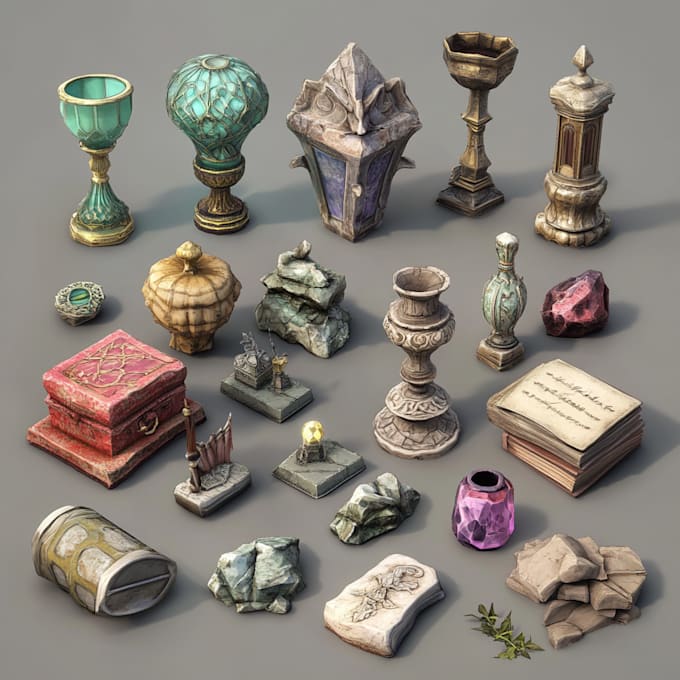 Draw 3d props, objects , game assets by Destiniarris | Fiverr