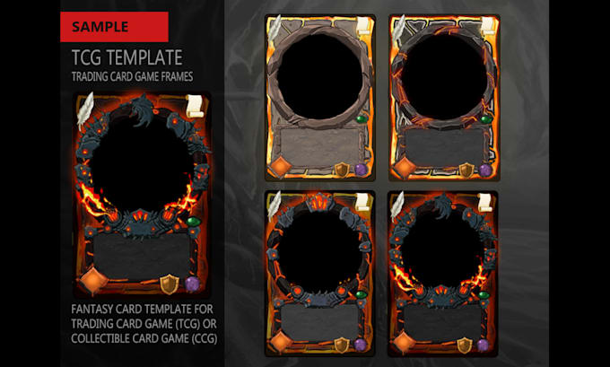 Design trading card template tcg ccg card frame fantasy card template ...