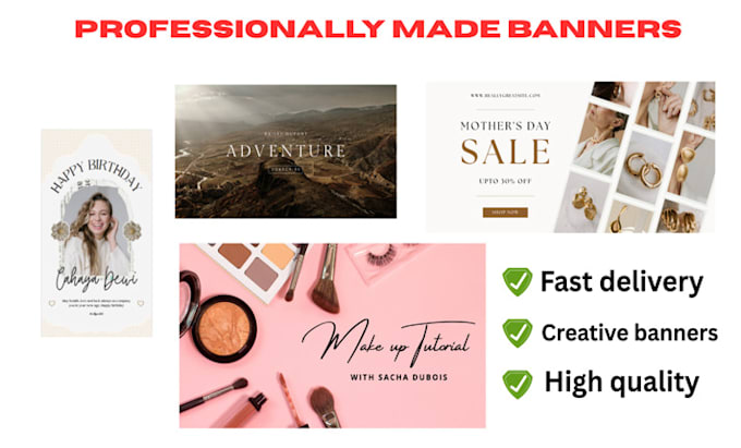 Design stunning banner ads, covers for your brand by Llakshmim | Fiverr