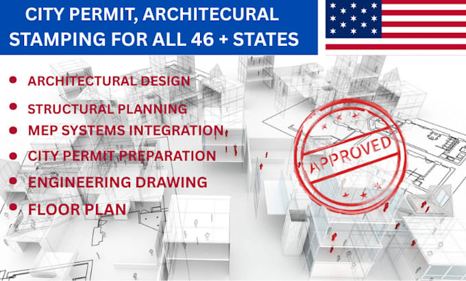 Architectural drawing engineering drawing stamp city permits mep floor ...