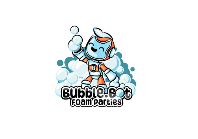 Design bubble bot dancing robot making mounds foamy logo by Ambrose ...