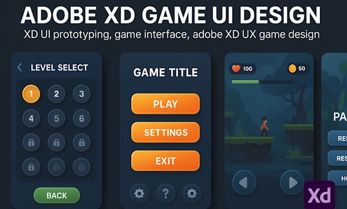 Adobe xd game ui design xd ui prototyping game interface adobe xd ux game design by David_covey ...