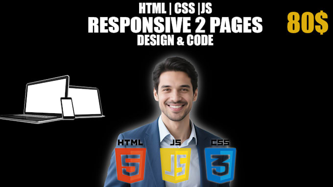 Create a responsive 2 landing page with html css js by Moumennhl | Fiverr