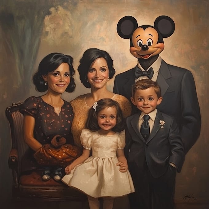 Design a disney family portrait by Wartaaksea | Fiverr