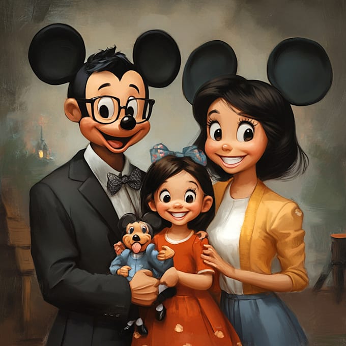 Design a disney family portrait for you by Wartaaksea | Fiverr