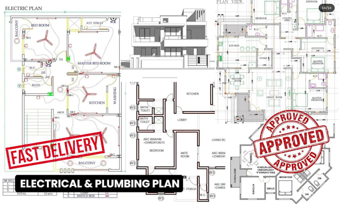 Draw electrical, plumbing, mechanical, mep drawings for pemit plan by Natalie_raymond | Fiverr