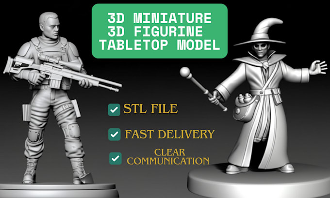 Sculpt 3d miniature, figurines 3d model, stl file character for 3d printing by Avaquartz | Fiverr