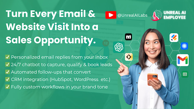 Automate your email inbox and website with ai that replies, qualifies and books by Unreal_ai ...