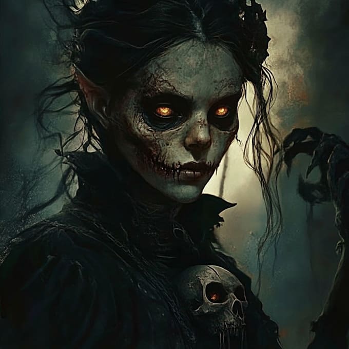 Draw a horror and fantasy horror character art by Hollyrera | Fiverr
