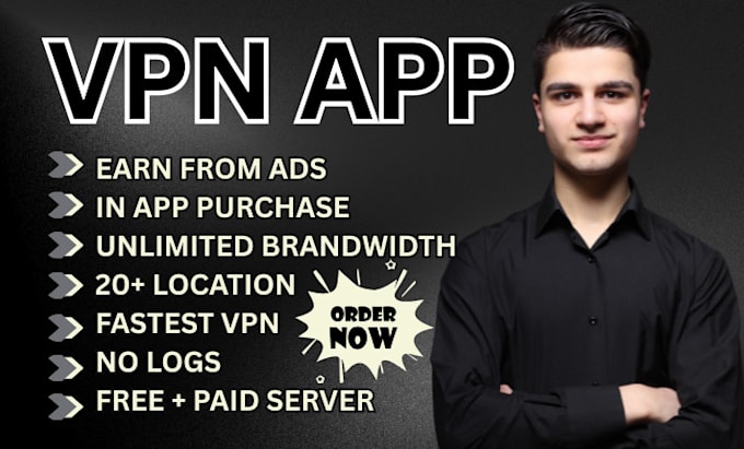 Develop vpn app with an amazing admin panel by Johnmk33 | Fiverr