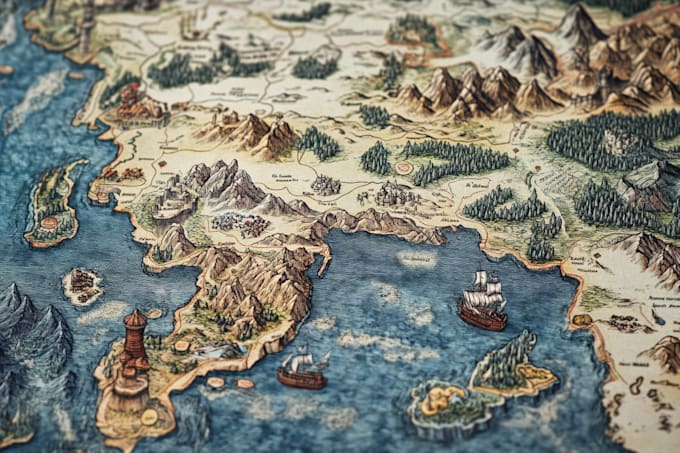 Create detailed vector map illustrations, fantasy, by Quettadavis | Fiverr