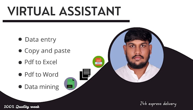 Be your virtual assistant for data entry, typing, copy paste and web ...