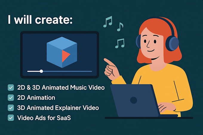 3d animated lyric video 2d 3d music live animation doodle video saas explainers by ...