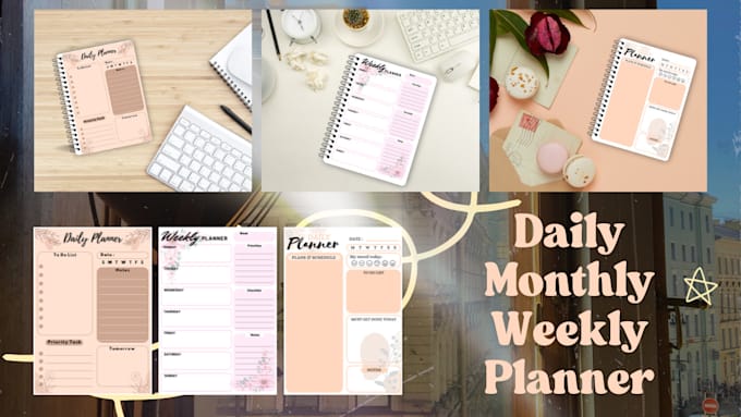 Daily, weekly, and monthly planner by Korina0288 | Fiverr