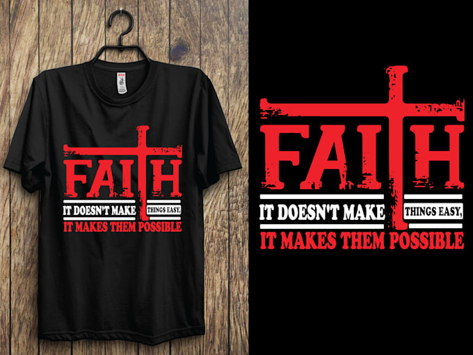 Do custom christian t shirt design, typography t shirt merch design for ...