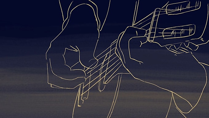 2d line art animation, hand drawn, vector, flat, minimalist ...