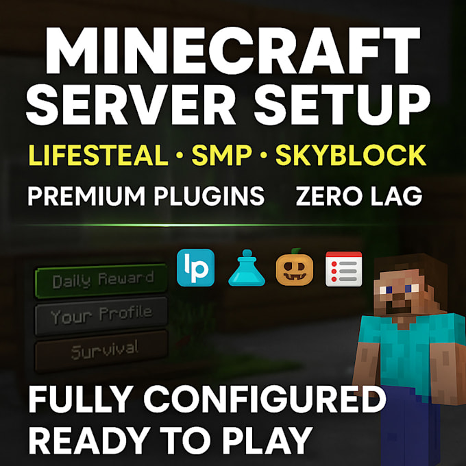 Professionally develop and configure your minecraft server with premium feature by Raifahmed7 ...
