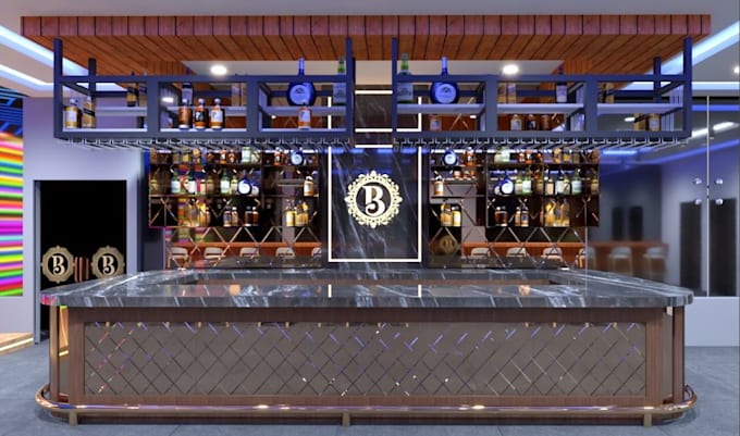 Do realistic nightclub design,lounge,bar,club house,interior,exterior ...