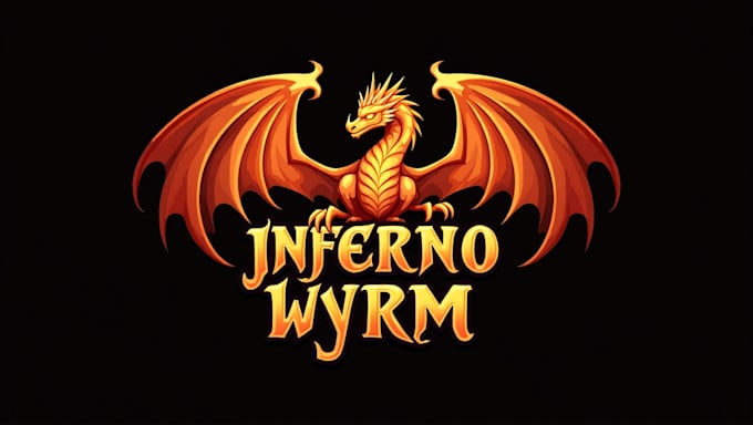 Make a high quality inferno wyrm dragon mascot logo in express delivery ...
