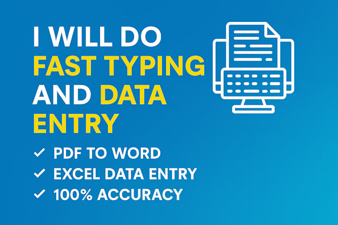 Do fast and accurate typing jobs or pdf to word data entry by Adil_typingpro | Fiverr