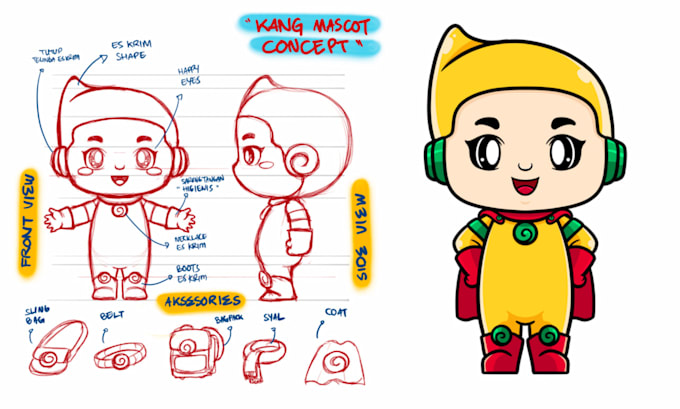 Draw funny and bold cartoon mascot illustration by Nigmastudio | Fiverr