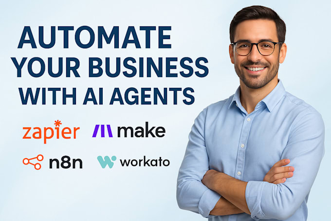 Ai automation your business using zapier, make com, n8n agent, workato agent by Paulino32 | Fiverr
