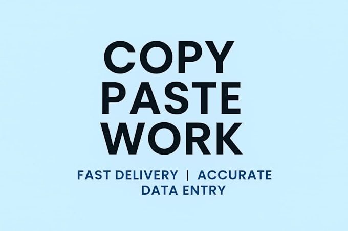 Do fast and accurate copy paste work, data entry, and typing by Sagar ...