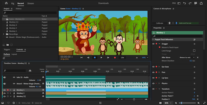 Create 2d illustration 2d puppet 2d cartoon animation video character ...