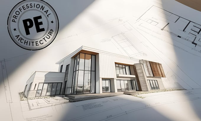 Licensed ohio, texas, california, usa architect building plan stamp for ...