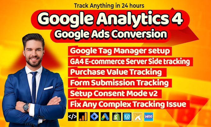 Google analytics 4 setup,ga4 ecommerce tracking,ads conversion,gtm,event,goal by Ga4_fbtracking ...